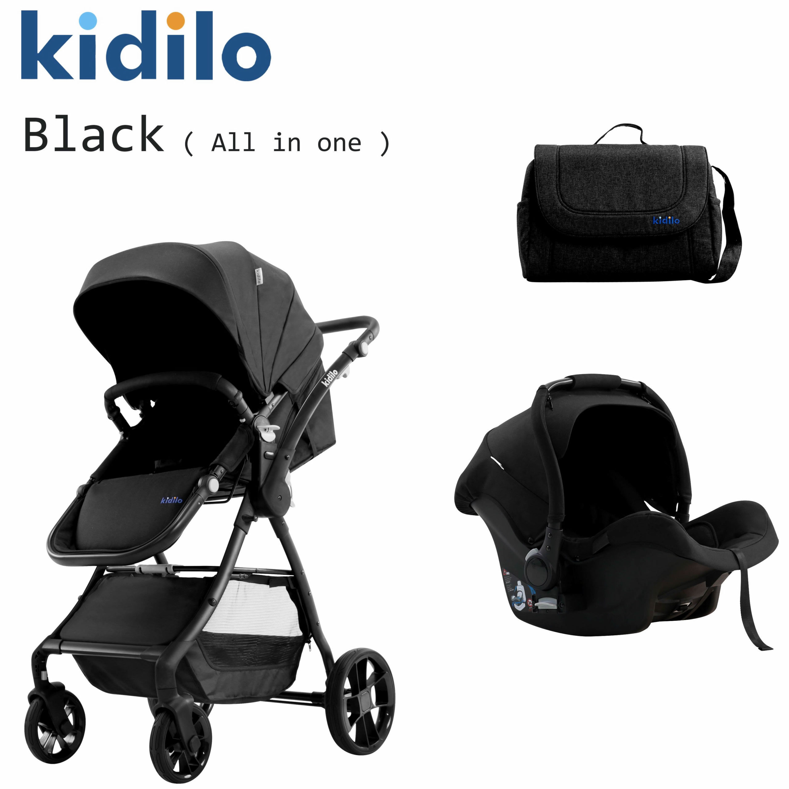 Poussette Réversible + Maxi Cosi + Sac à langer Deluxe - Kidilo ...